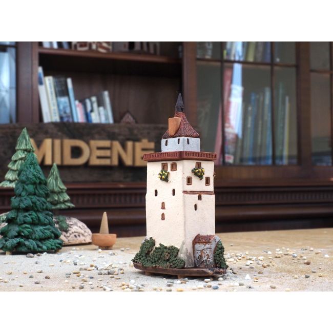 Handcrafted Ceramic Tower Cone Incense Holder: Miniature of Biberach Tower